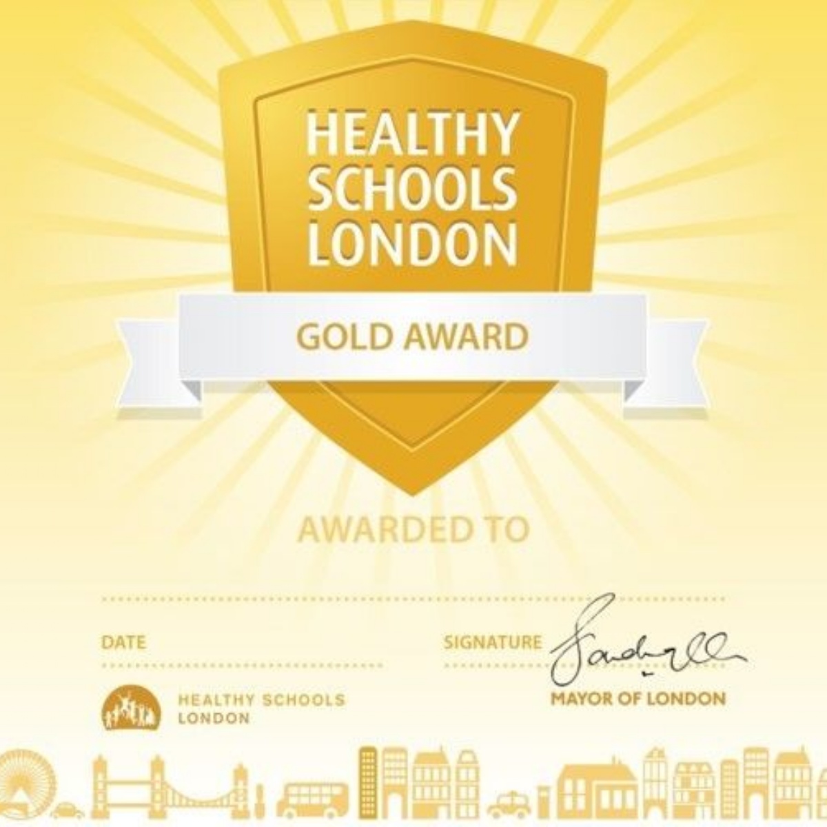 Tapscott Learning Trust - Kensington Gets Gold Healthy Schools Award